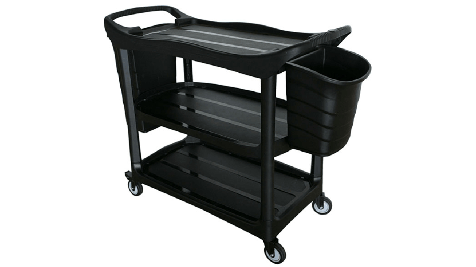 Cleanlink 3-Tier Lockable Utility Cleaning Wheels Castor Trolley with ...