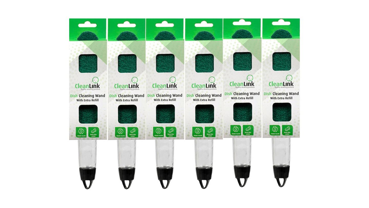 Cleanlink Pack of 6 Dish Cleaning Wand with Extra Head | Harvey Norman