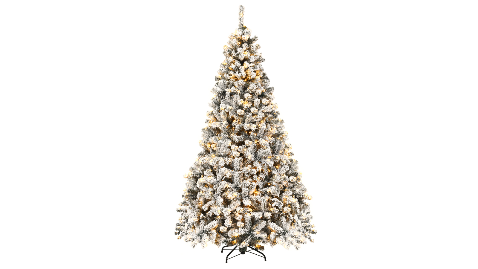 Costway Foldable 450 LED Decoration Plant Snow Effect Christmas Tree ...