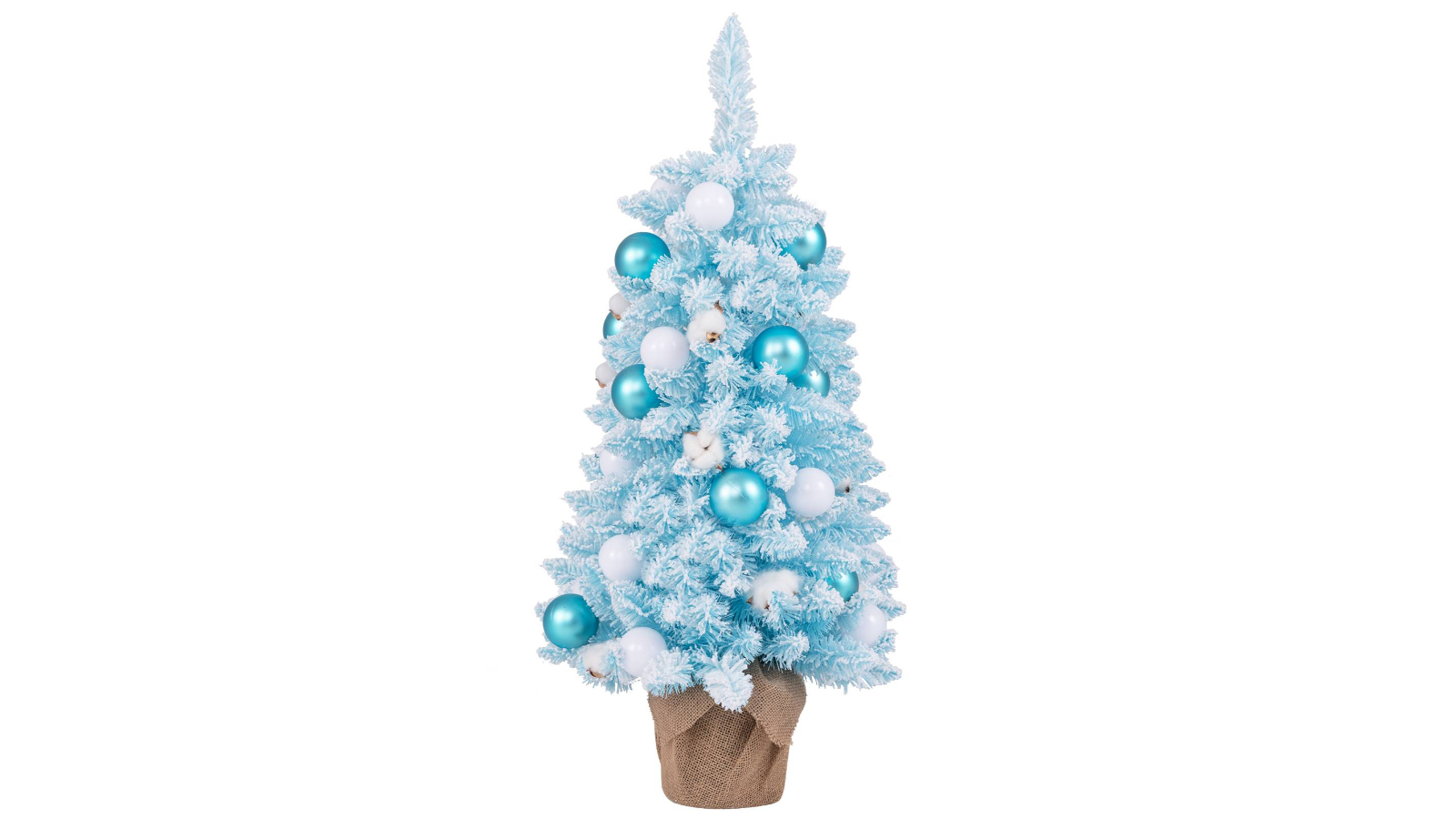 Costway 90cm Pre-Decorated Mini Christmas Tree - Blue | Harvey Norman