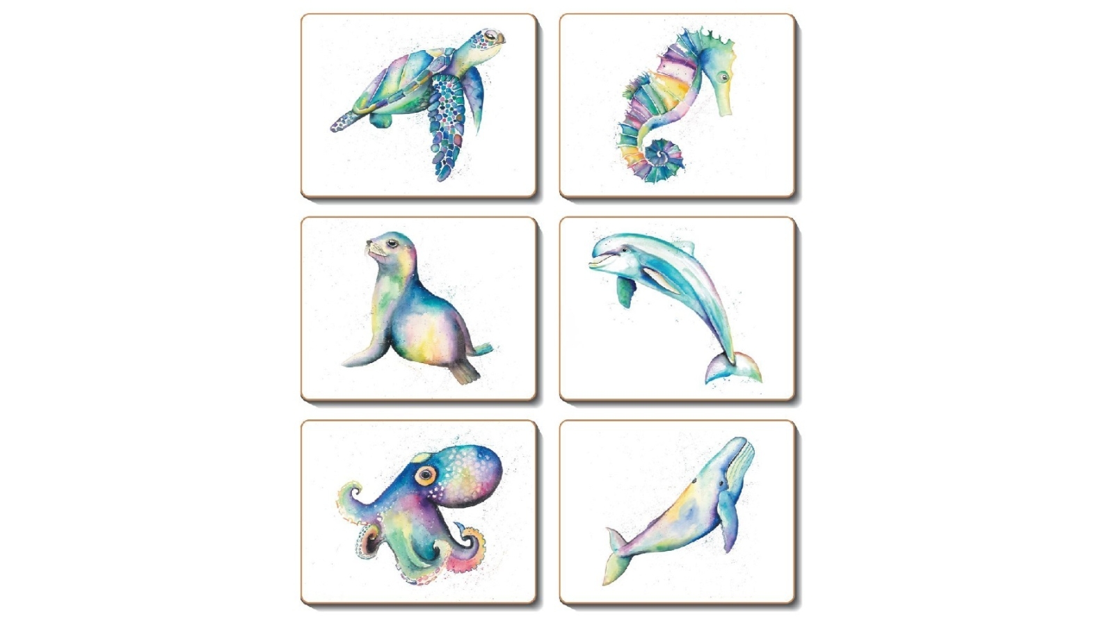Cinnamon Set of 6 Into The Deep Cork Backed Coaster | Harvey Norman