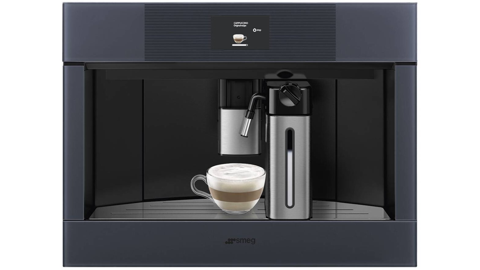 Smeg Linea Compact Built-in Coffee Machine - Neptune Grey | Harvey Norman