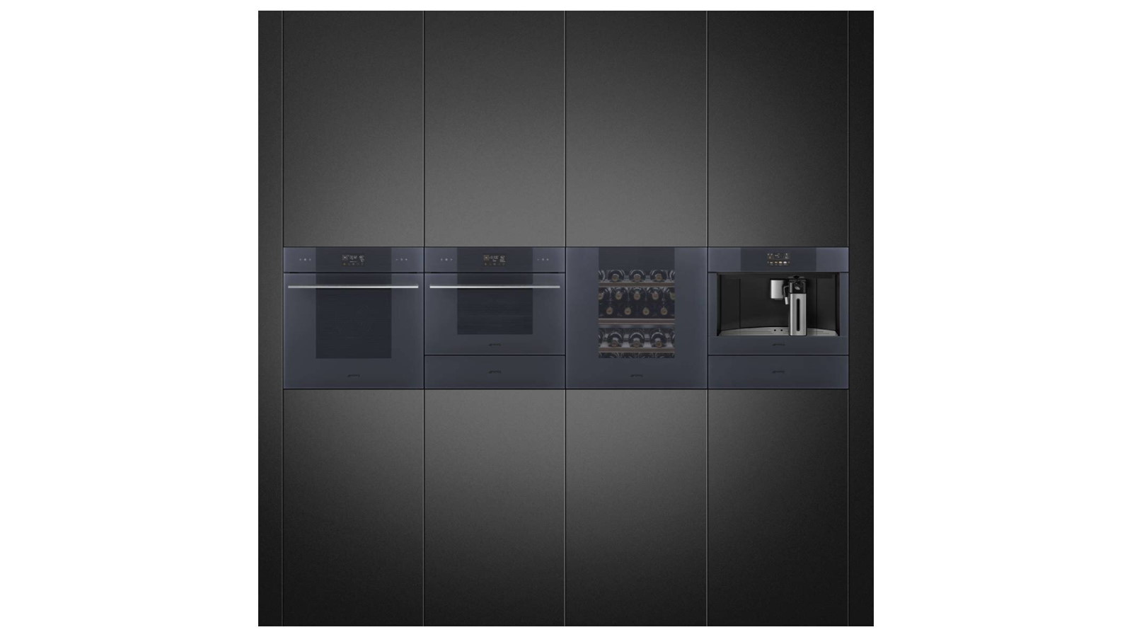 Smeg Linea Compact Built-in Coffee Machine - Neptune Grey | Harvey Norman