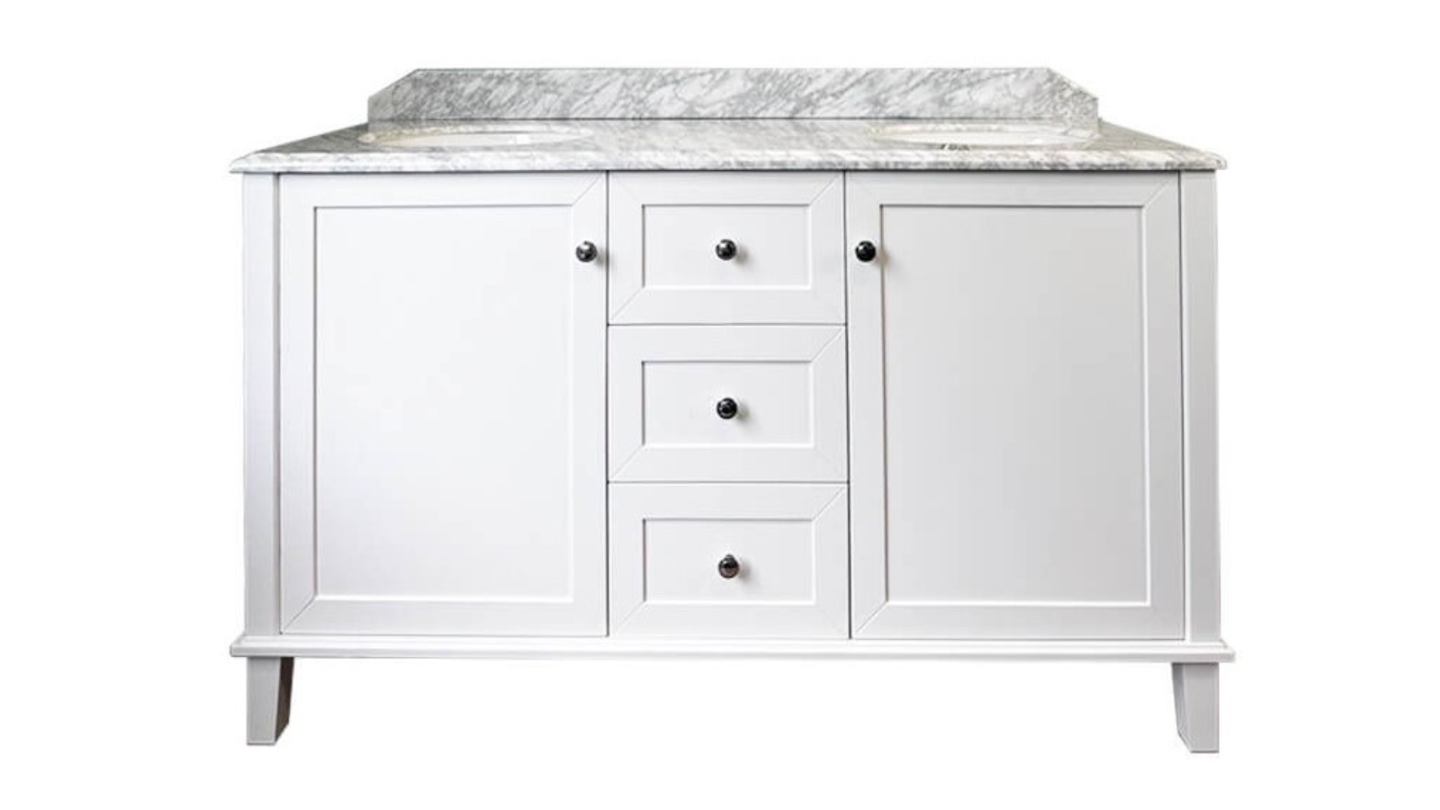 Turner Hastings Coventry 150 x 55 Double Bowl Vanity with Real Marble ...