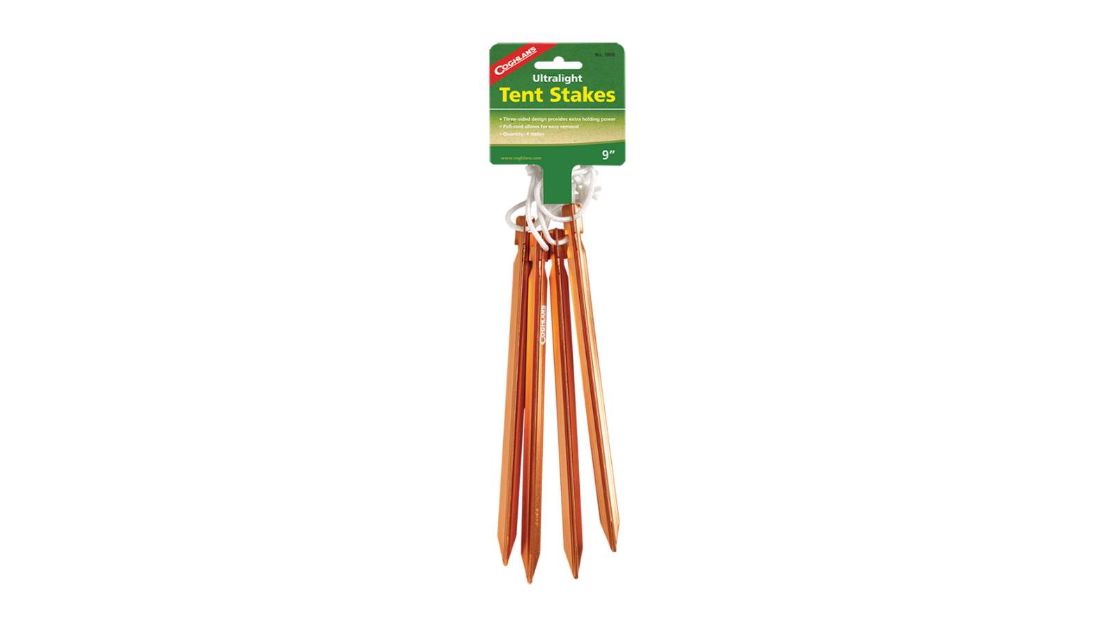 Coghlans 4 Piece Ultralight Tent Stakes - Orange | Harvey Norman