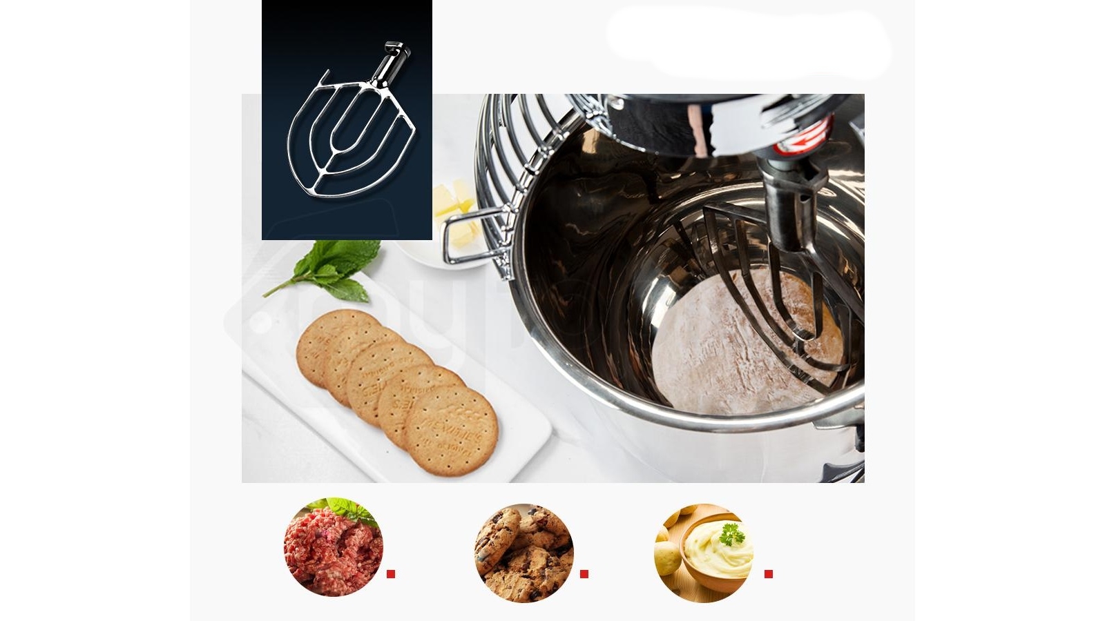 EuroChef Silver 20L Commercial Grade Planetary Mixer | Harvey Norman