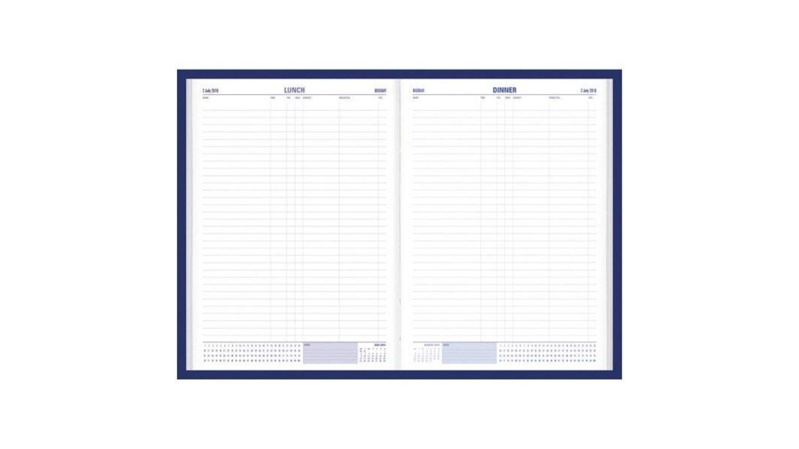 Collins Debden A4 Restaurant Cafe Table Booking Diary - Navy Blue ...