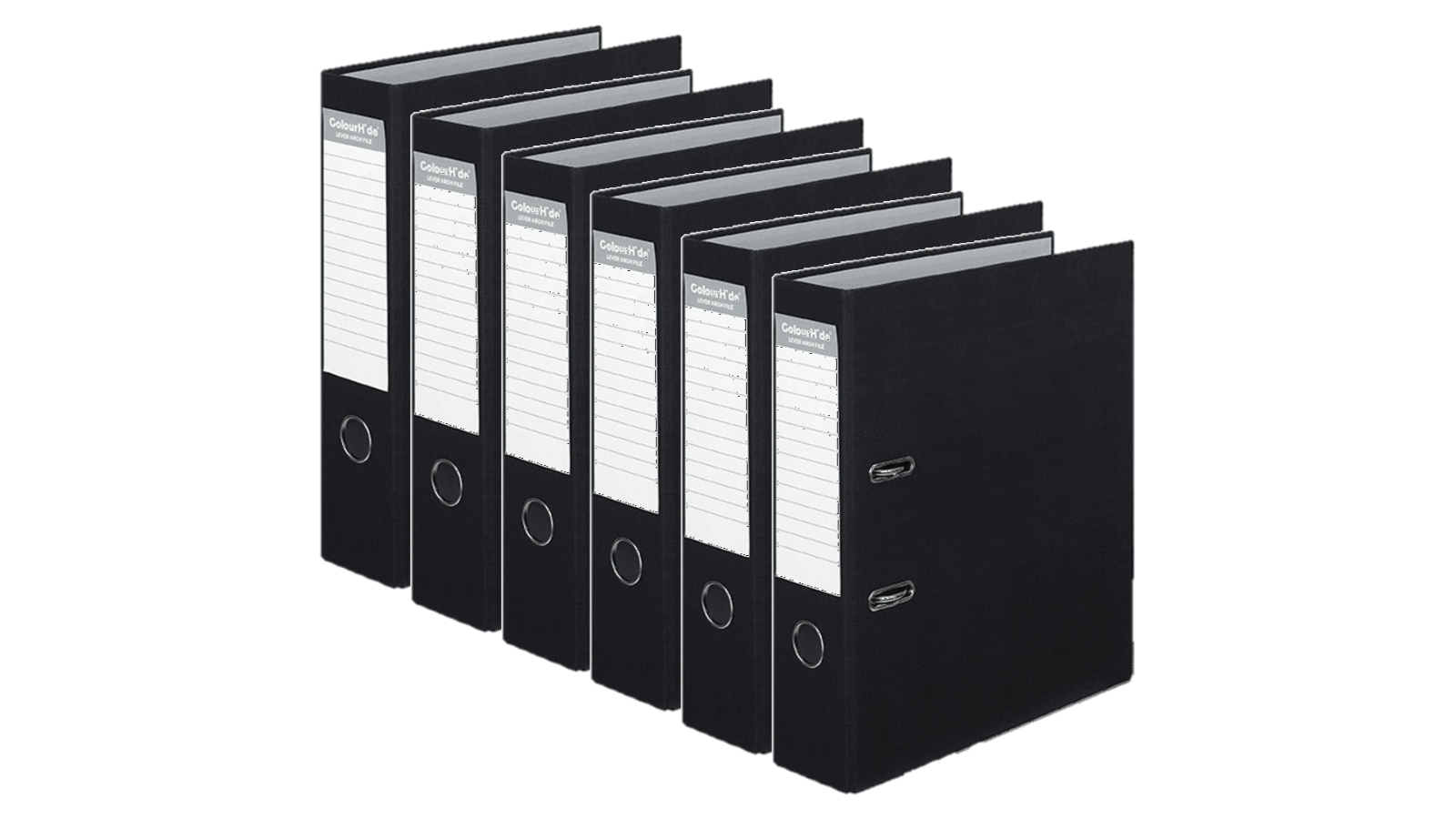 ColourHide Pack of 6 A4 Lever Arch File Folder - Black | Harvey Norman