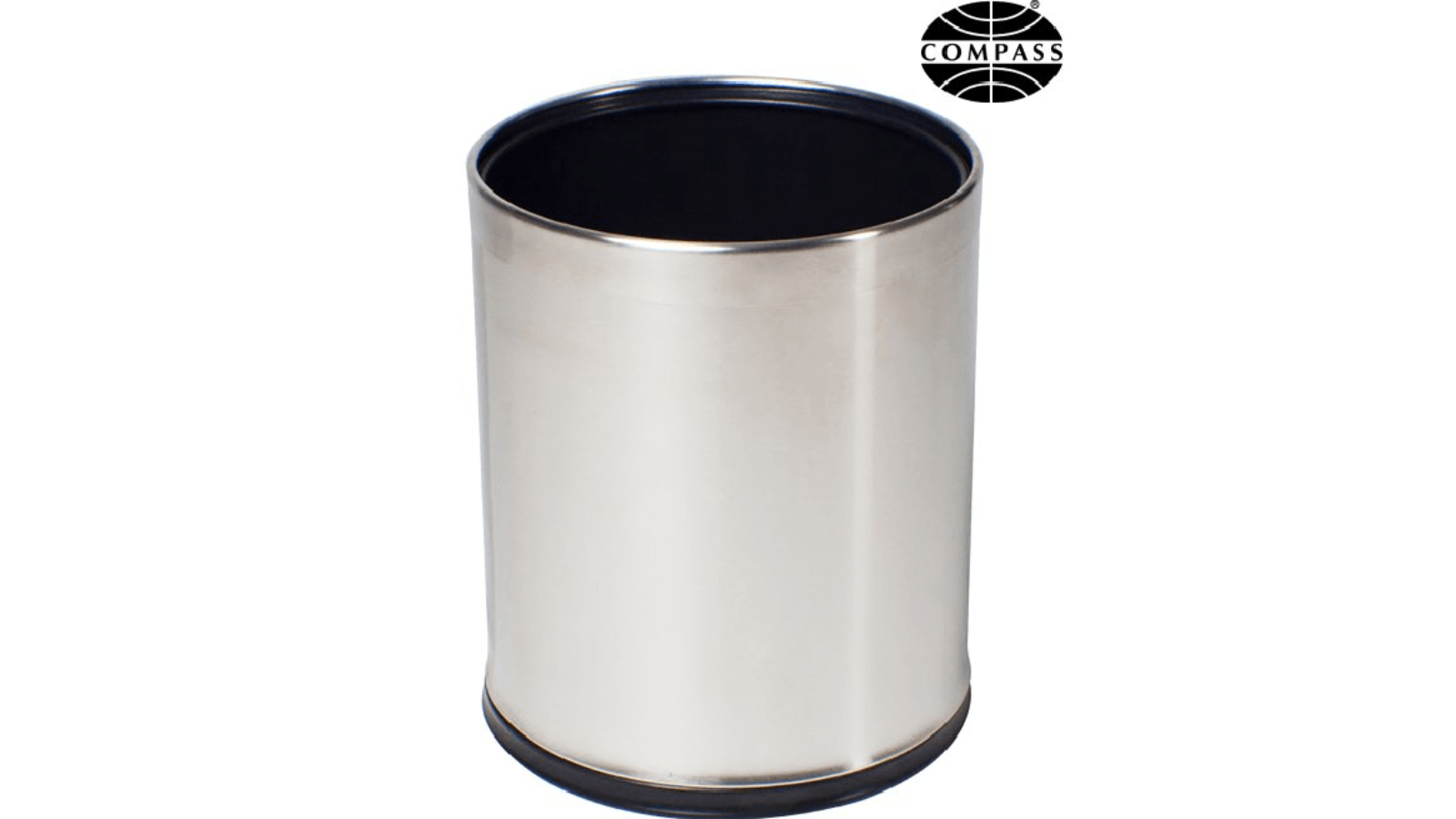 Compass Brushed Stainless Steel Round Bin with Liner - 10 Litre ...