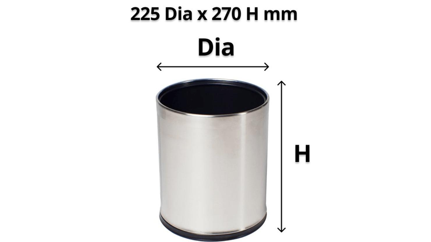 Compass Brushed Stainless Steel Round Bin with Liner - 10 Litre ...