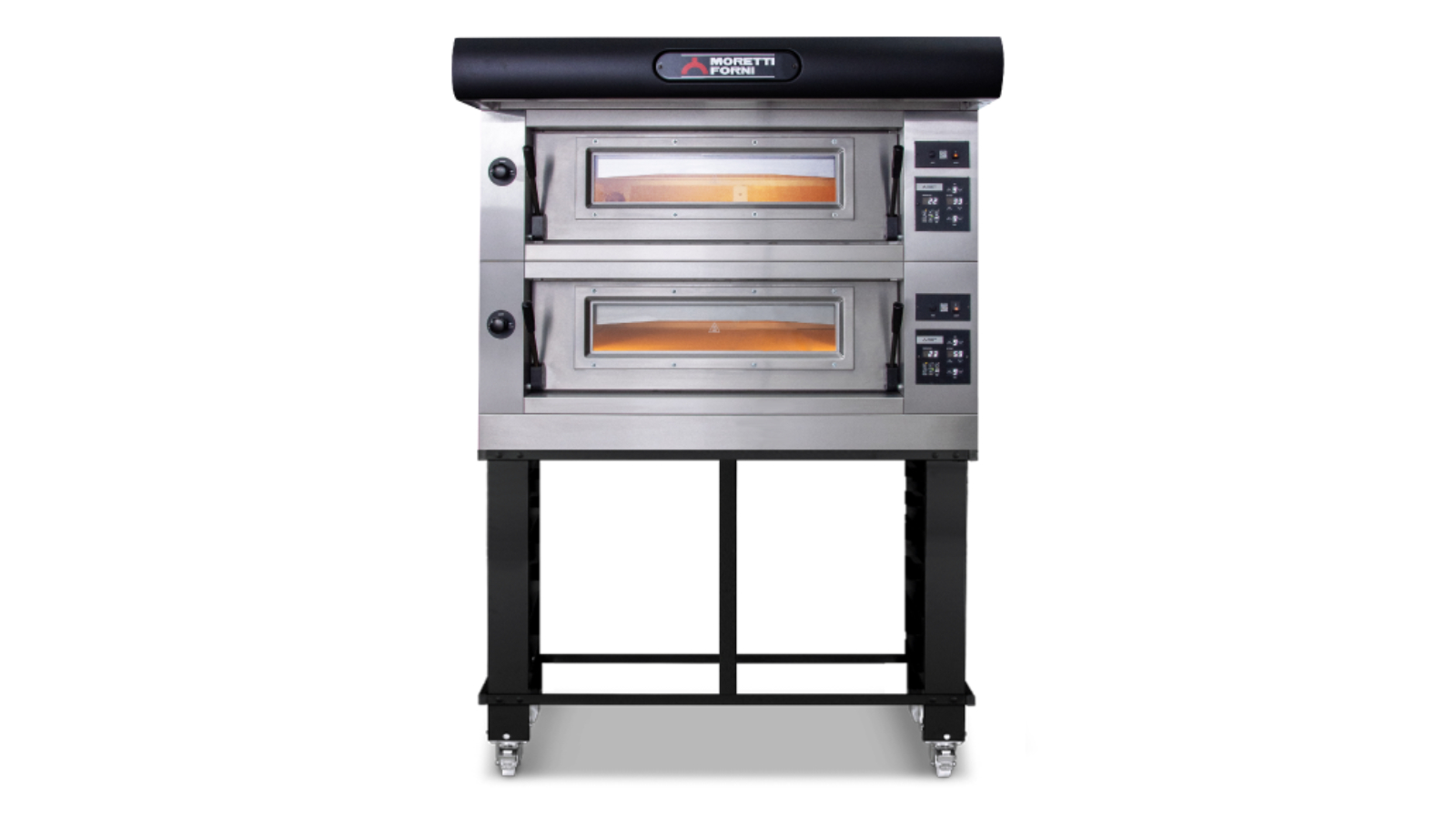 Moretti Forni Amalfi Double Deck Pizza Oven on Stand with Chamber 95 x ...