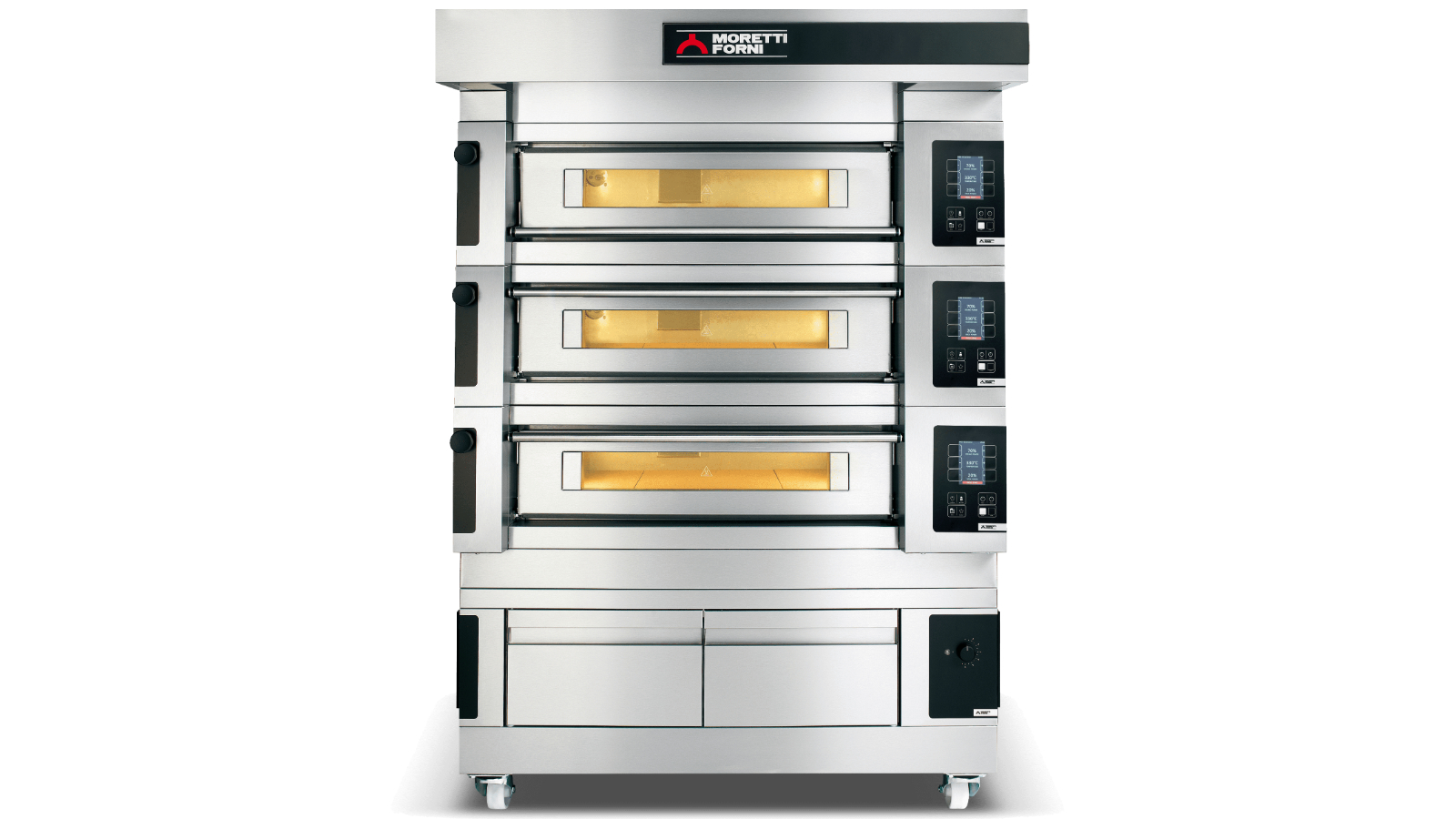Moretti Forni Serie S Triple Deck Pizza Oven on Prover - 12 x 35cm ...