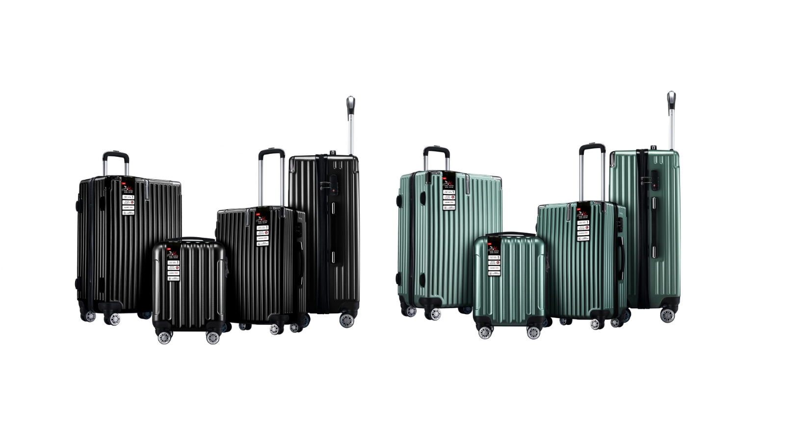 Buon Viaggio 4 Piece Carry-on Hard Shell Rolling Trolley TSA Lock Front ...