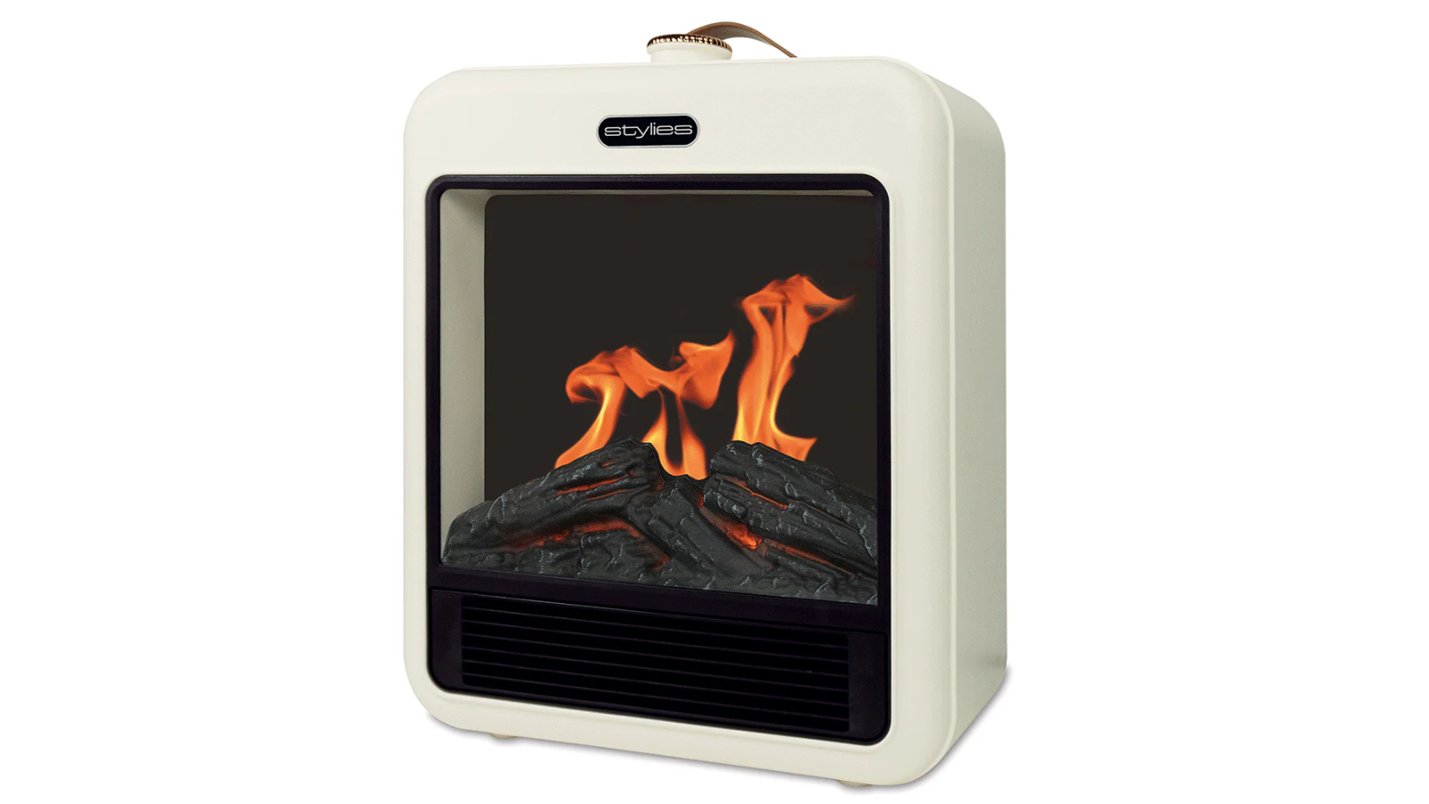 Stylies Fafnir 1500W Fire Heater - White/Black | Harvey Norman