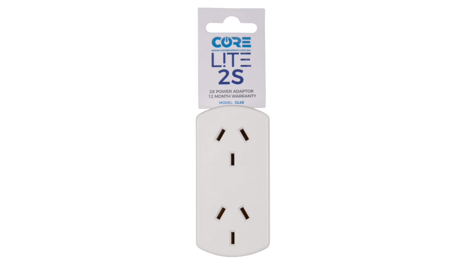Thor Core Lite 2S Vertical Double Adaptor - White | Harvey Norman