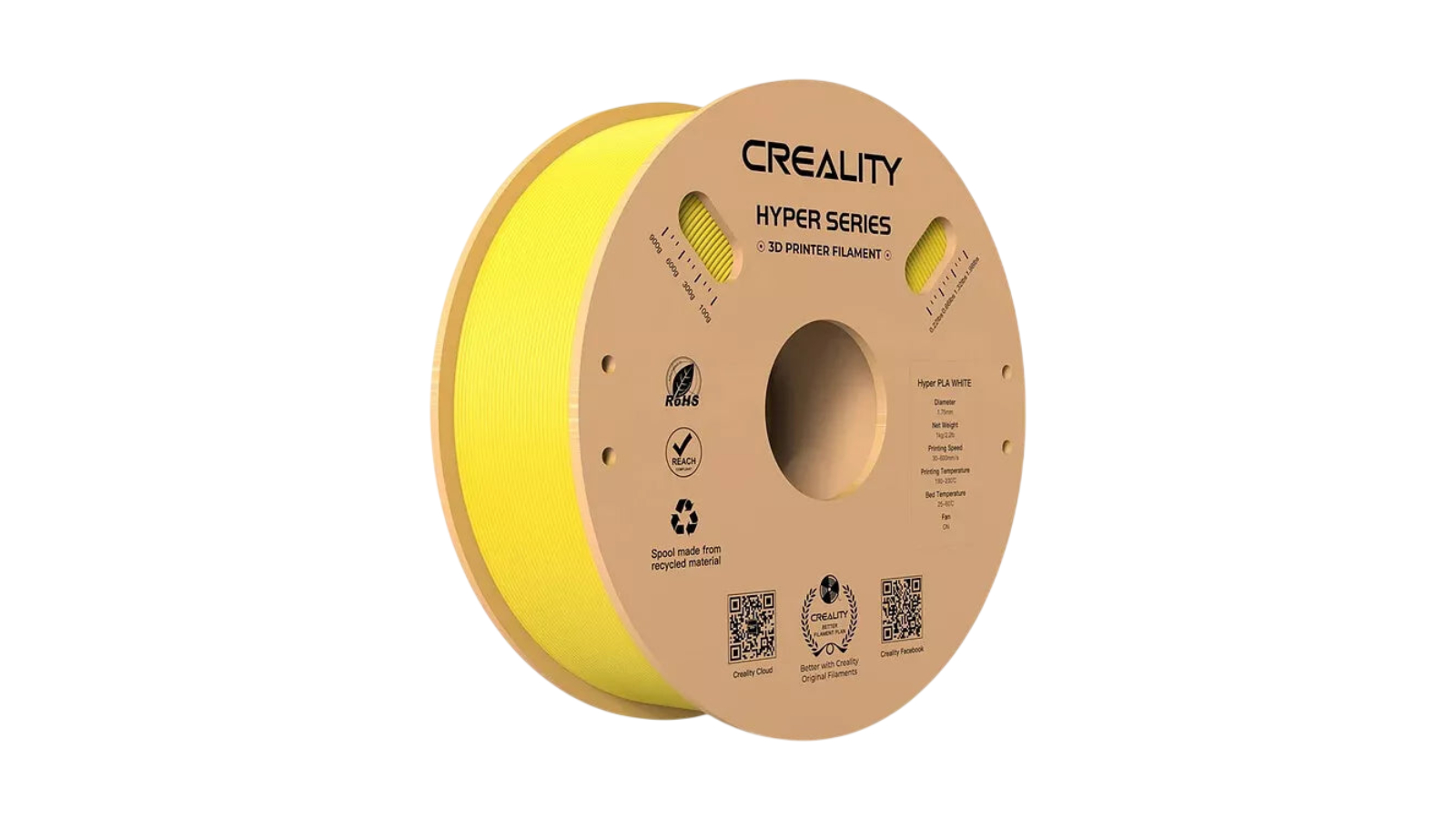 Creality 3D Hyper PLA 1kg Spool Printer 1.75mm Filament - Yellow ...