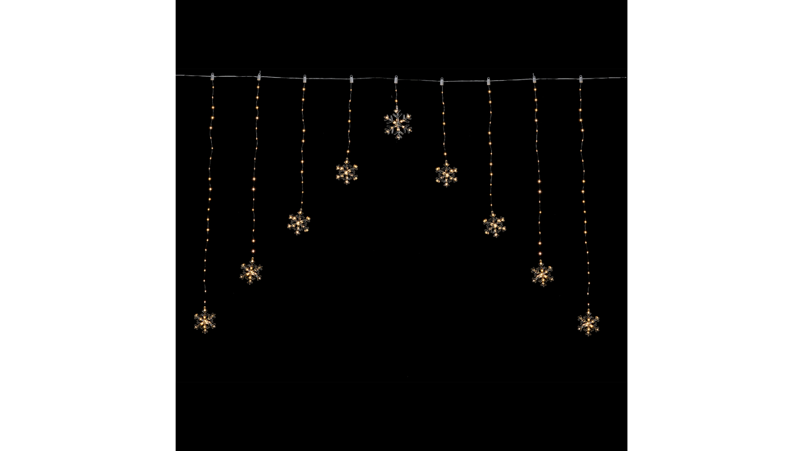 Lexi Lighting V-Shape Curtain with Snowflake - Warm White | Harvey Norman