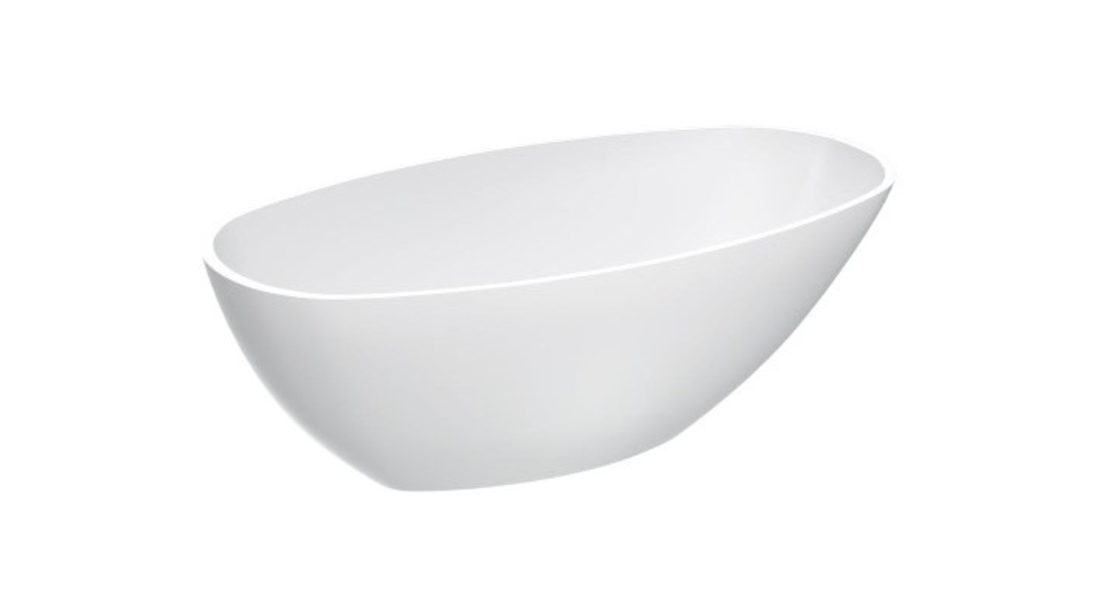 Parisi Isola 1800 Stonetec Freestanding Bath - Matte White | Harvey Norman