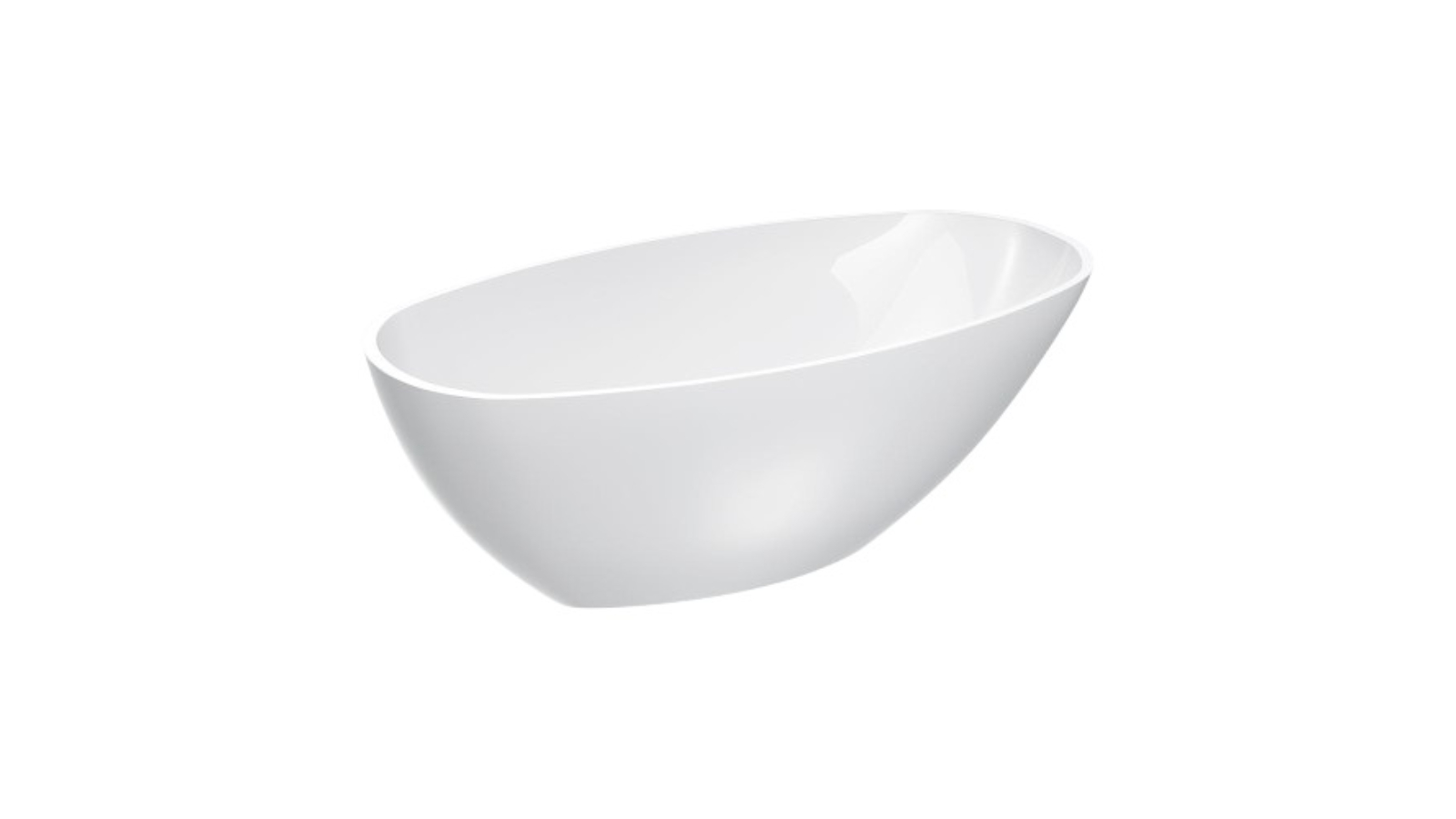 Parisi Isola 1600 Stonetec Freestanding Bath -Matte White | Harvey Norman