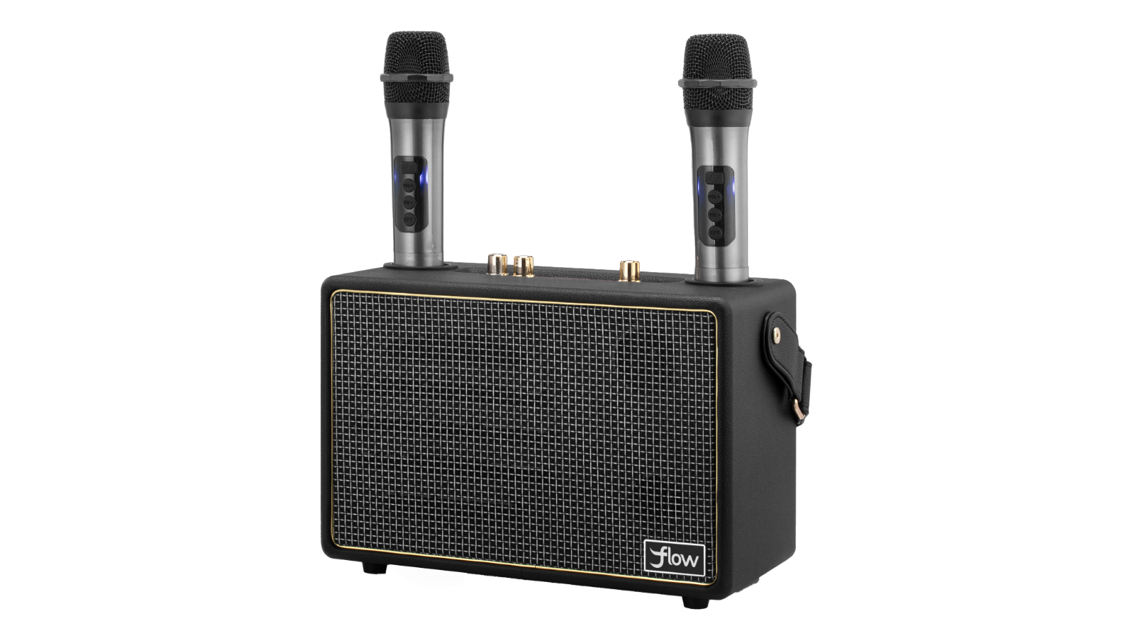 Flow Portable Karaoke Speaker with Two Wireless Microphones - Black ...
