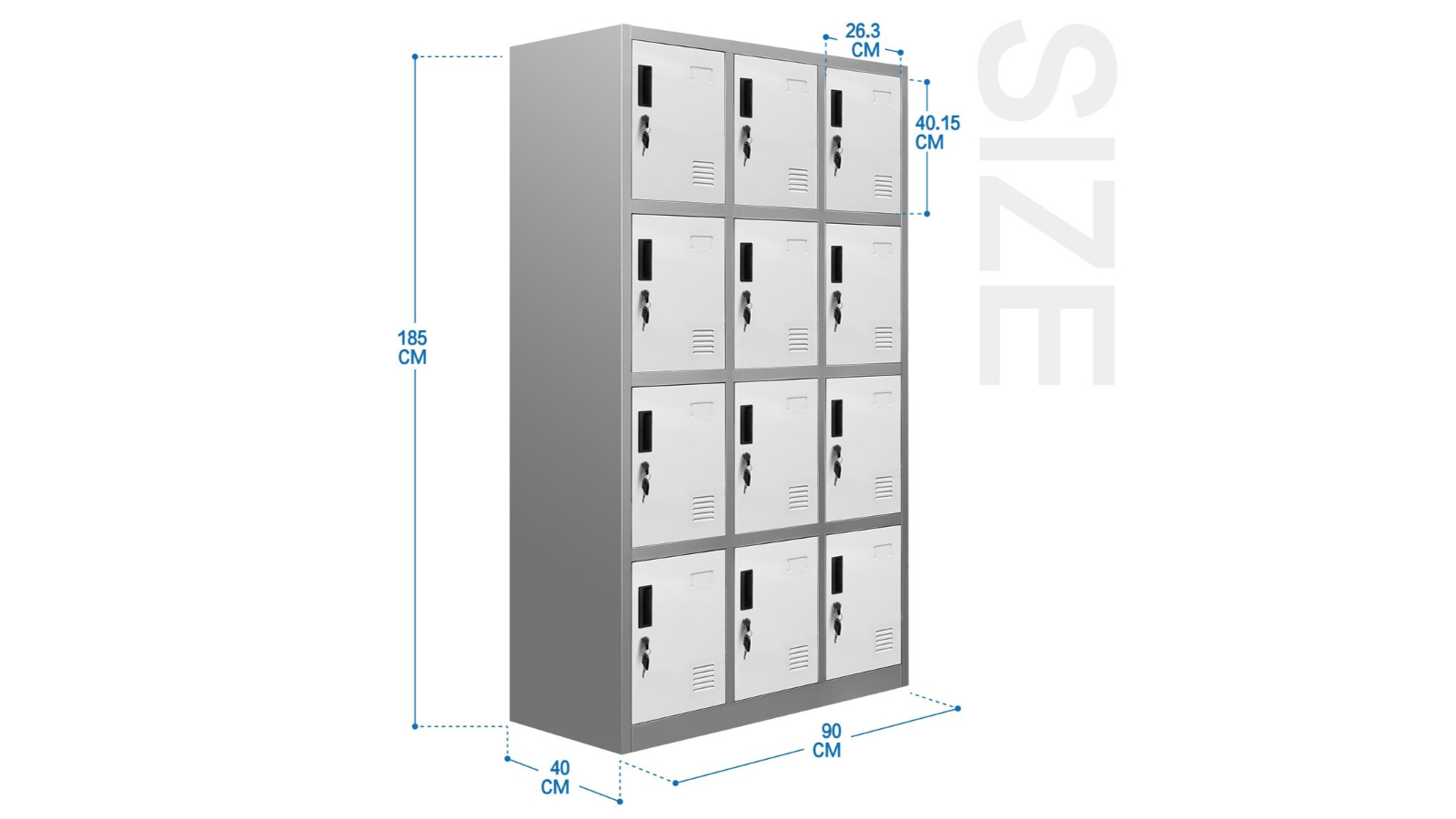 12-Door Steel Storage Cupboard Locker Cabinet for Home Office School ...
