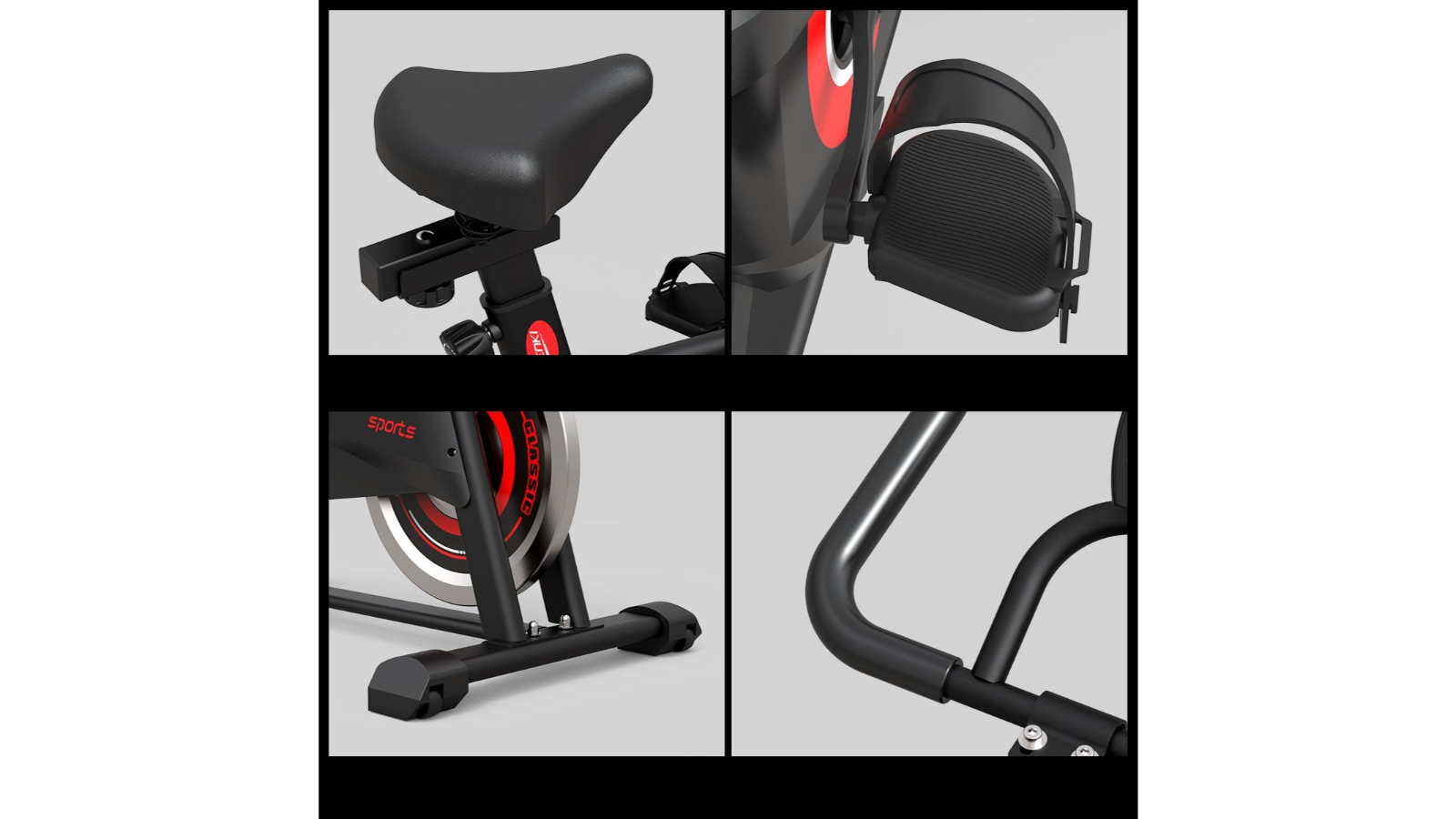 Genki Indoor Adjustable Belt Drive Stationary Workout Fitness Spin Bike ...