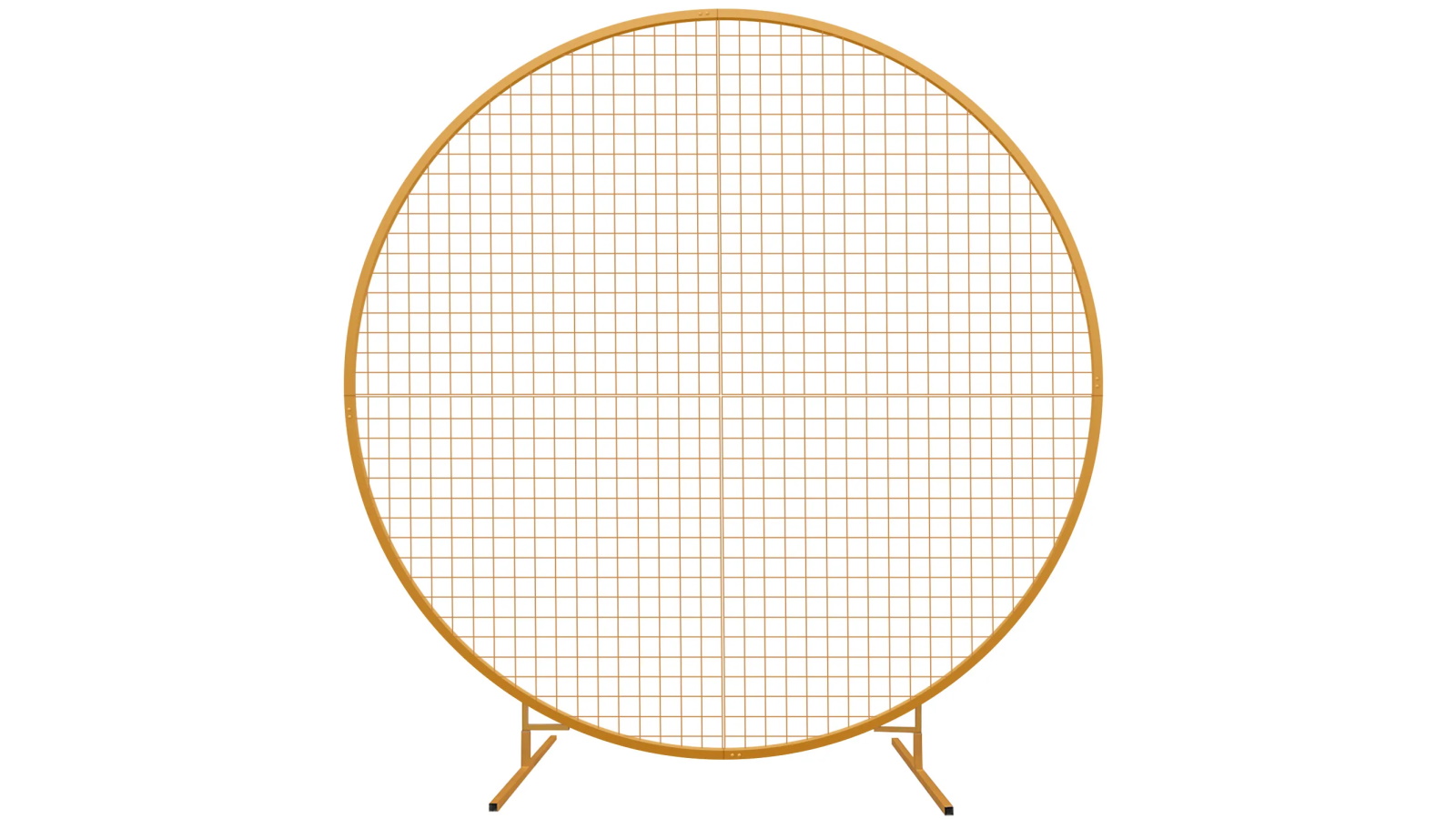 2m Round Backdrop Stand Arch Mesh Hoop Metal Frame - Gold | Harvey Norman