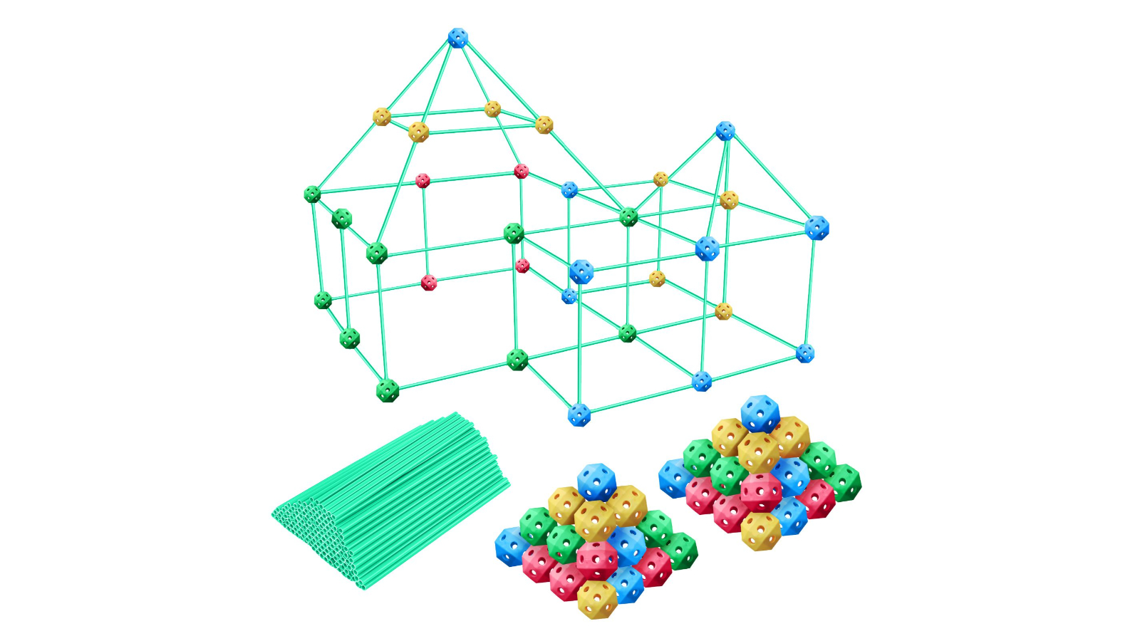 340 Piece STEM DIY Educational Fort Building Kit | Harvey Norman