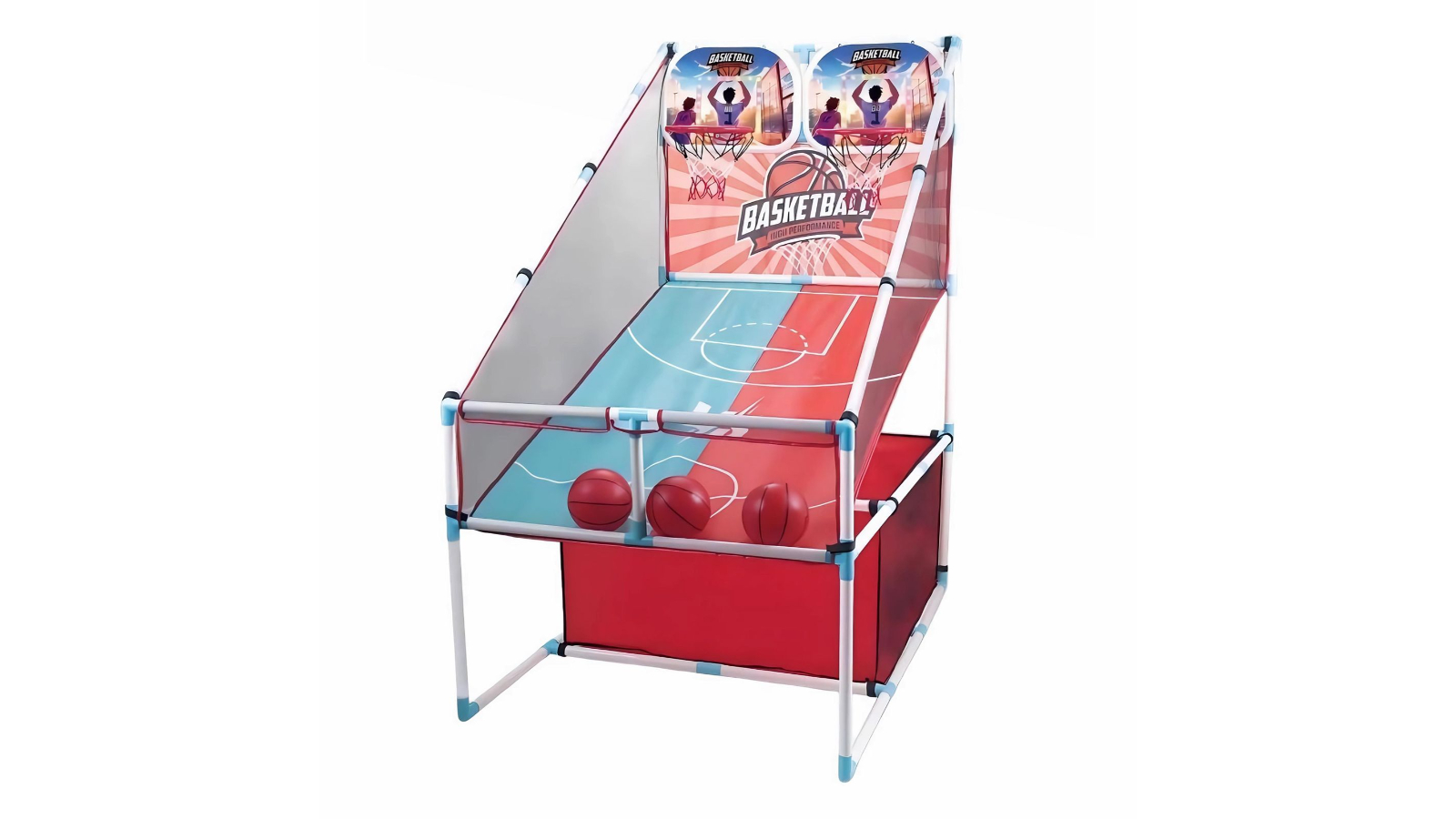 2-Player Arcade Electronic Dual Shot LED Scorer 4 Balls Basketball Game ...