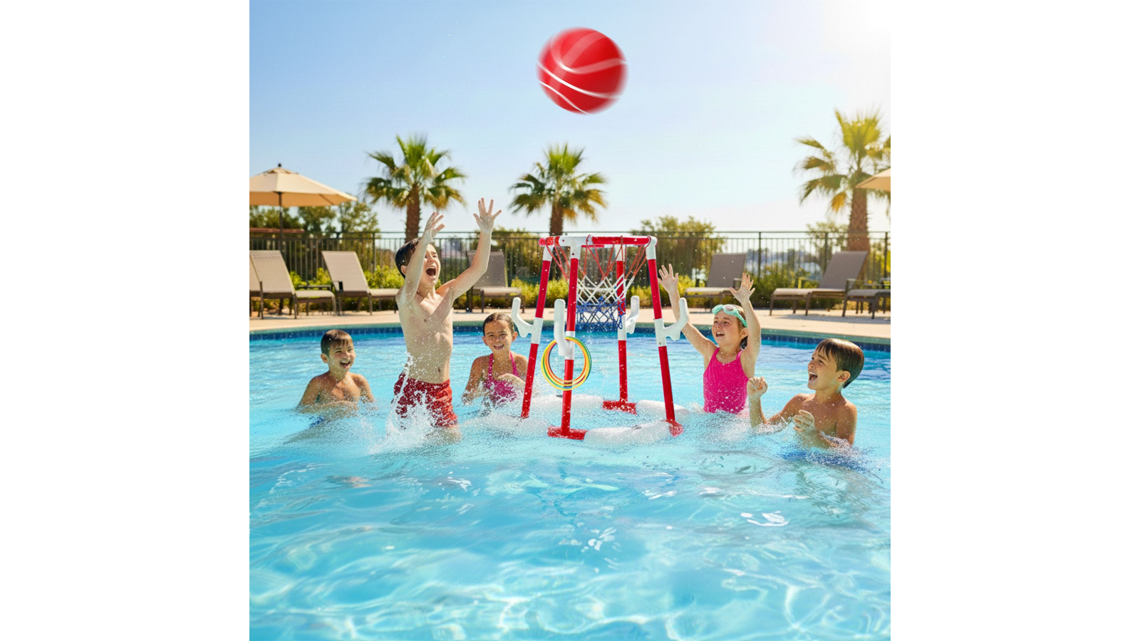 Crazy Sales 2-in-1 Pool Basketball Hoop Toys Ring | Harvey Norman