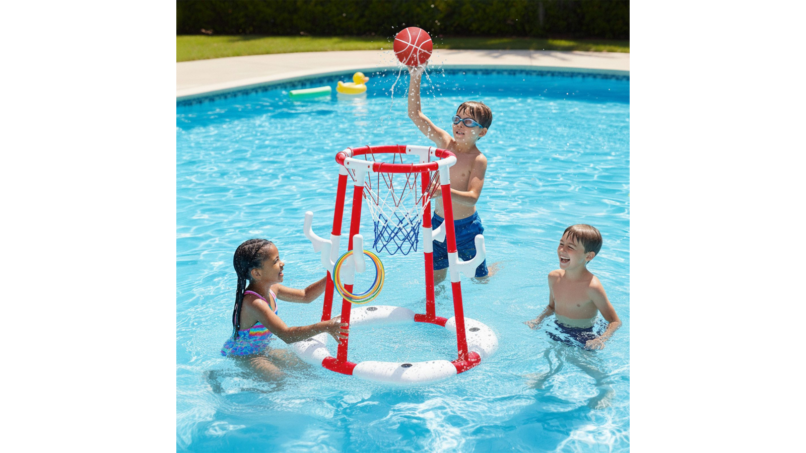 Crazy Sales 2-in-1 Pool Basketball Hoop Toys Ring | Harvey Norman