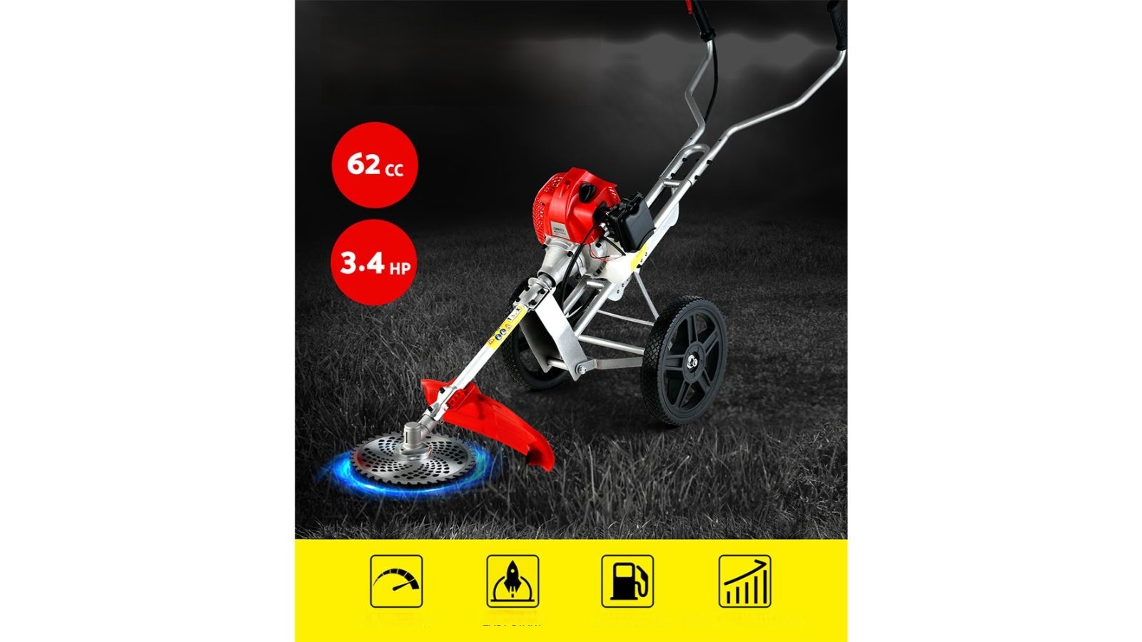 Giantz 3-in-1 62cc Wheel Brush Cutter | Harvey Norman