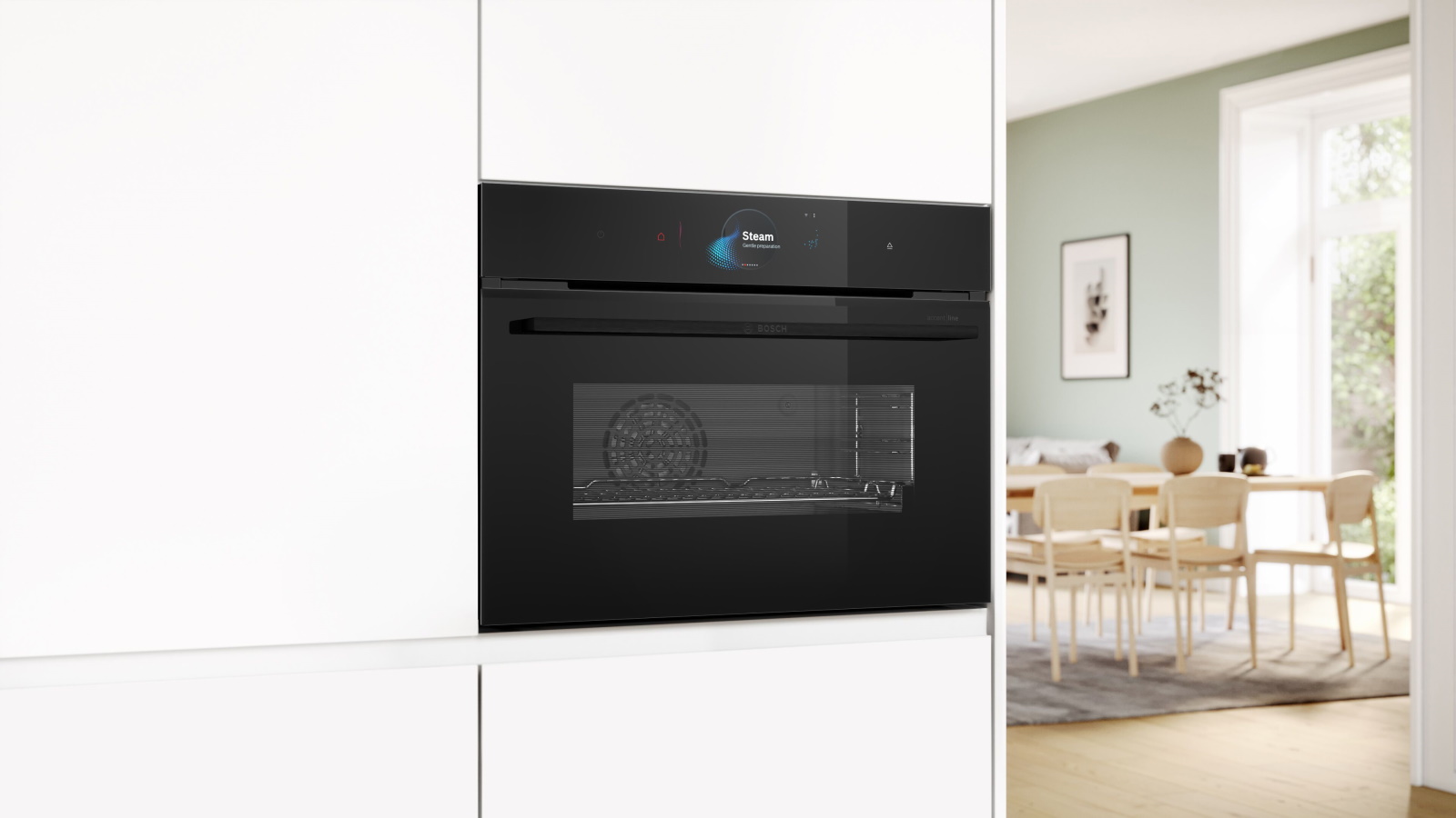 Bosch 600mm Accentline Series 8 Compact Steam Oven with Air Fry ...