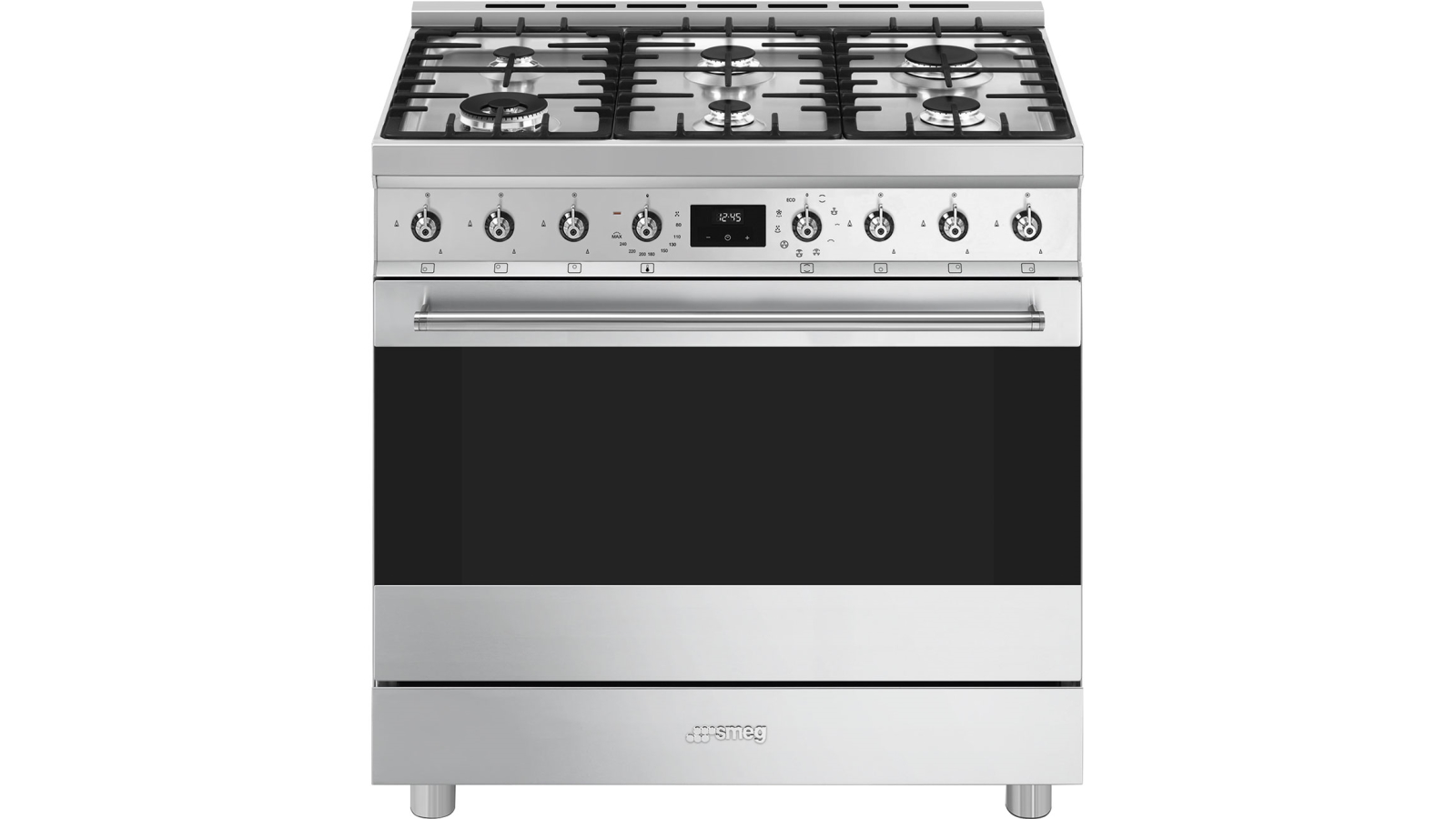 Smeg Classic 900mm Pyrolytic Dual Fuel Freestanding Cooker - Stainless ...