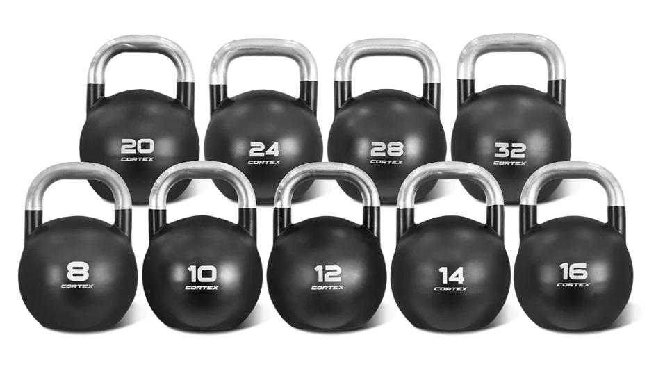 Cortex 8kg to 32kg Commercial Steel Kettlebell V2 Package | Harvey Norman
