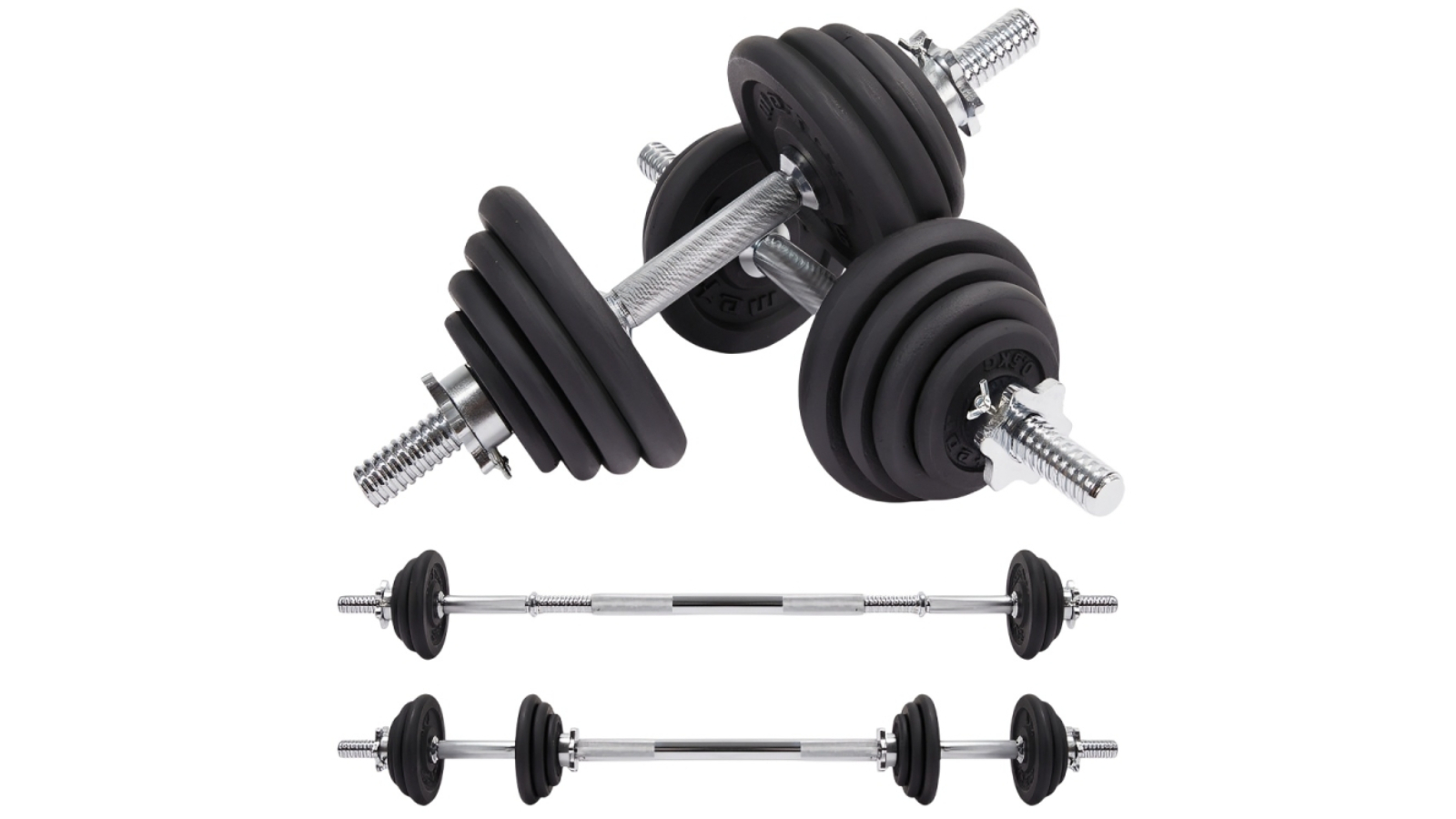 Meteor For The Winners 20kg All-in-One Dumbbell and Barbell Set ...