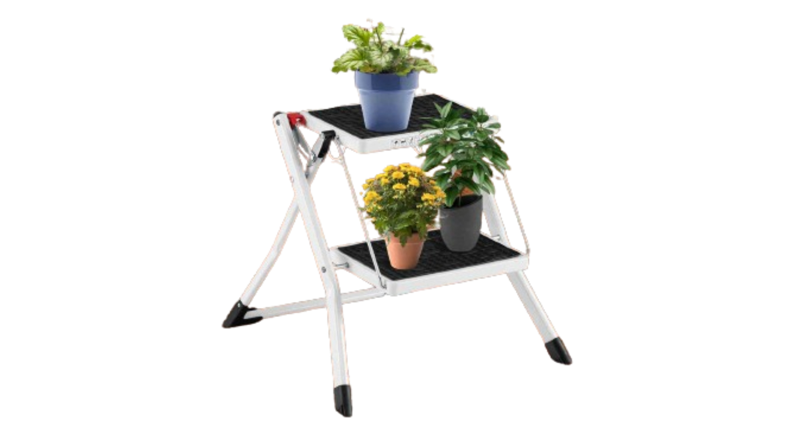 Costway 2-Step Portable Folding Ladder Step Stool with Anti-Slip Pedal ...