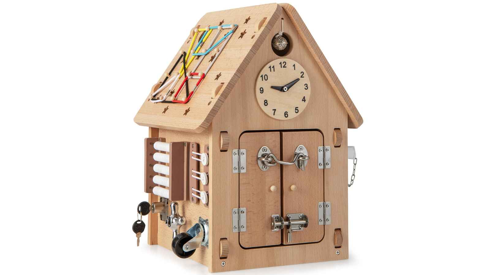 Costway Wood Pre-School Educational Busy House Toy | Harvey Norman