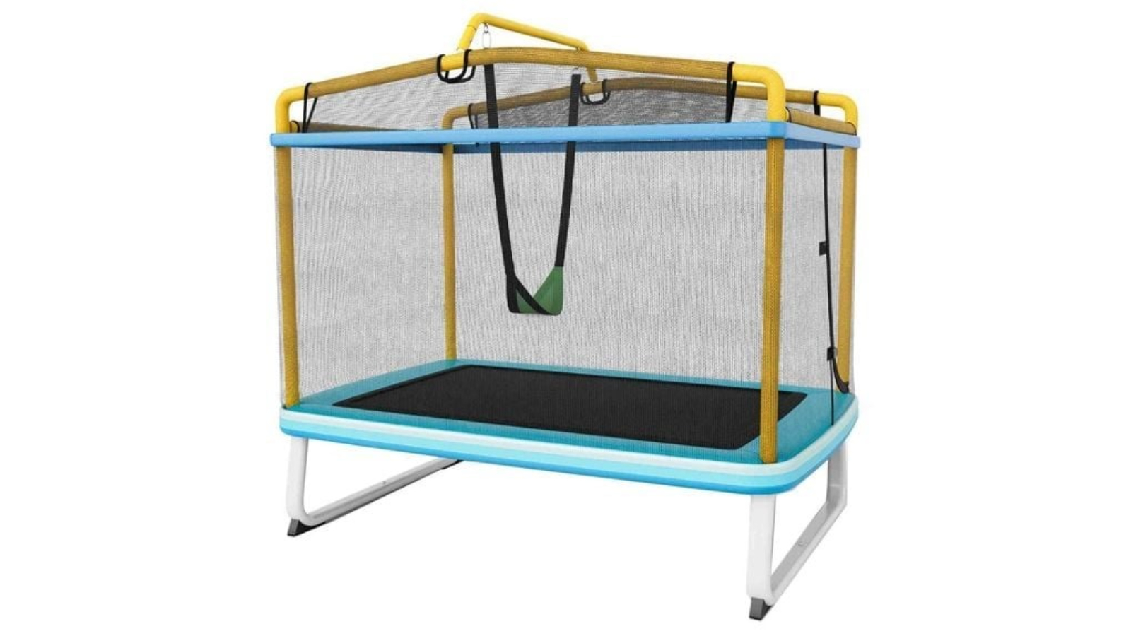 Costway 3-in-1 Swing and horizontal Bar Trampoline with Enclosure Net ...