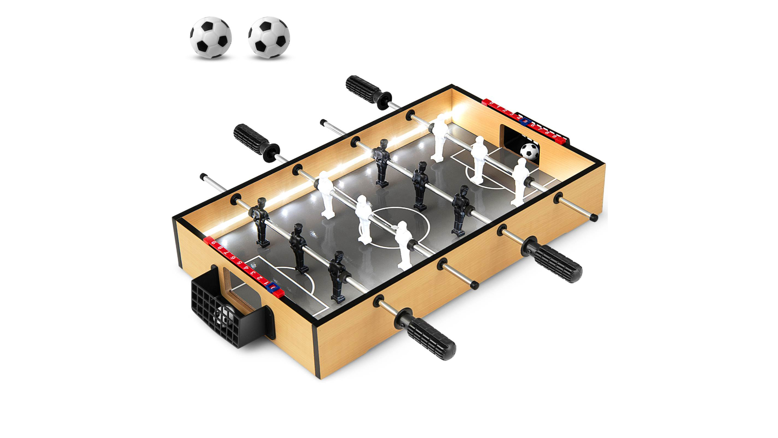 Costway Tabletop Football Compact Mini Soccer Table with LED Light ...