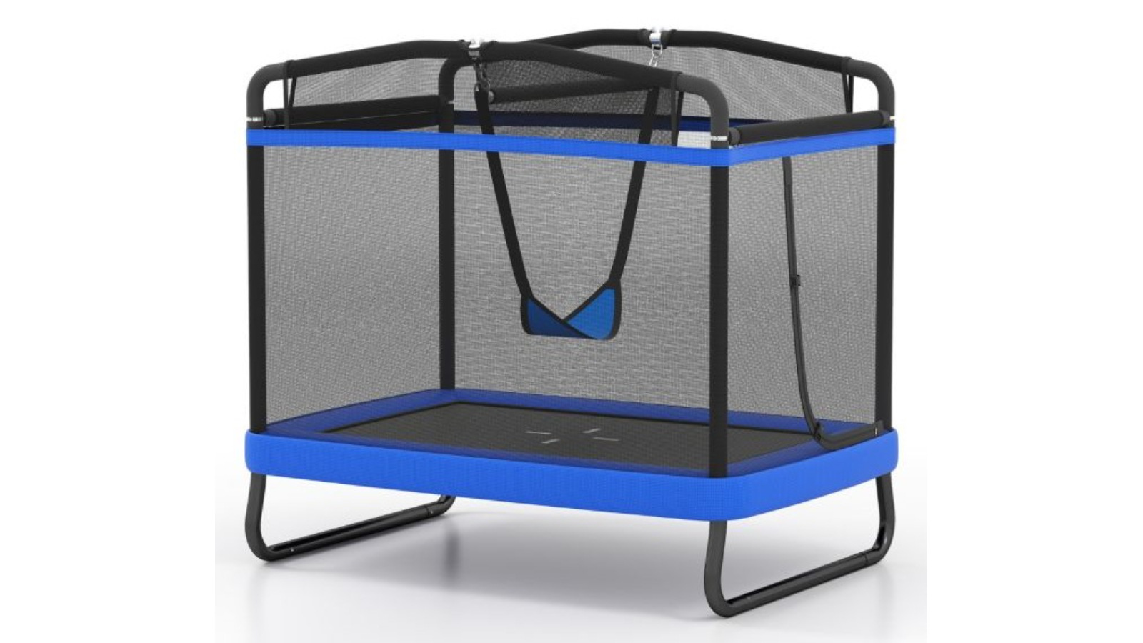 Costway 6ft Trampoline with Swing Horizontal Bar and Enclosure Net ...