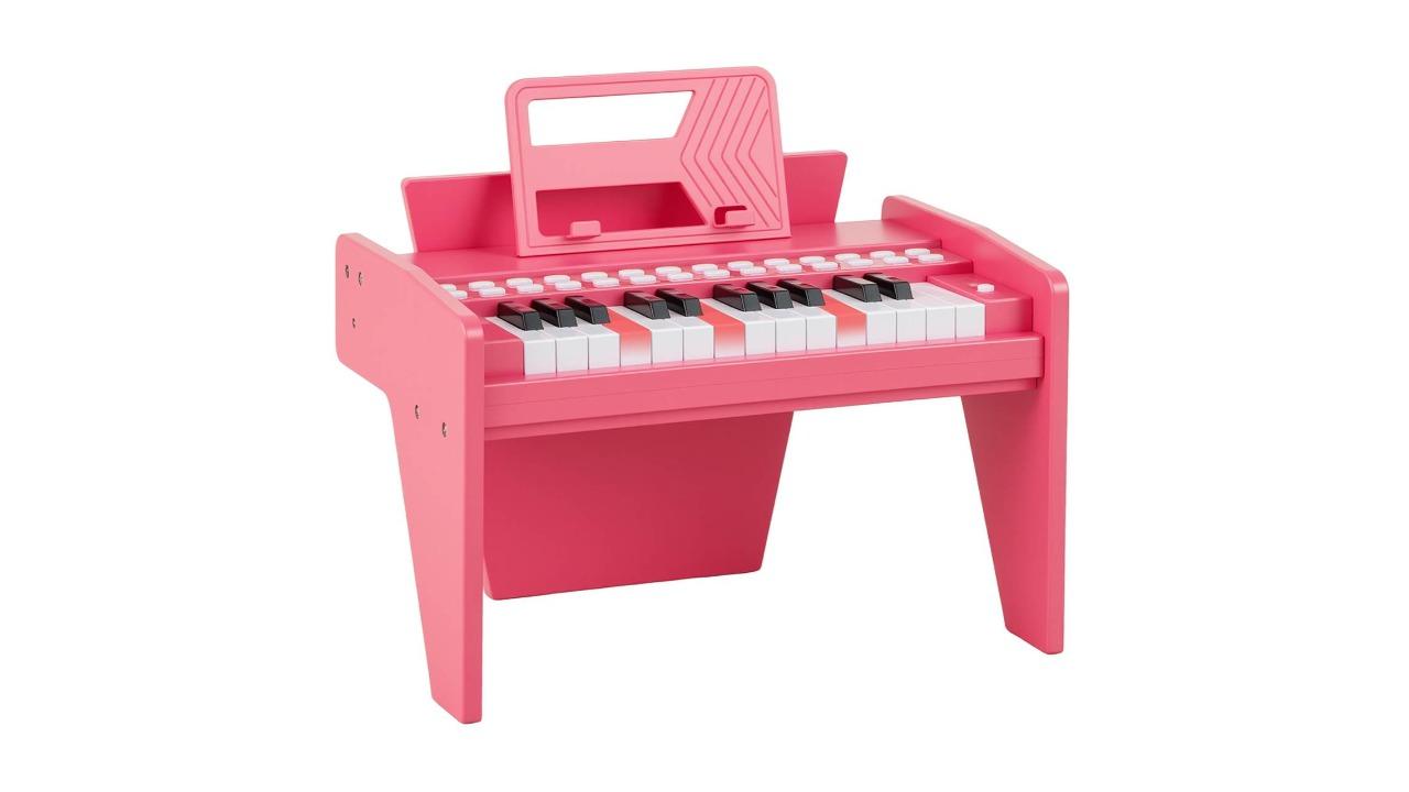 Costway 25 Key Lighted Electronic Mini Piano Keyboard with Music Stand ...