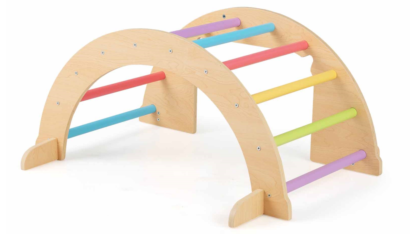 Costway 6-in-1 Wooden Stoppers Climbing Arch Playset with Storage ...