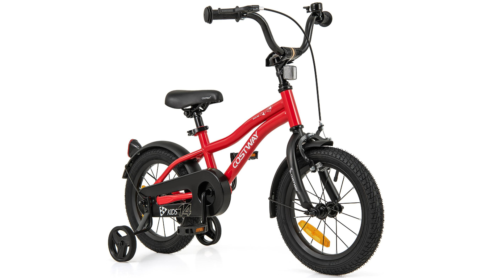 Costway Boys and Girls Red Bike with Training Wheel - 36cm | Harvey Norman