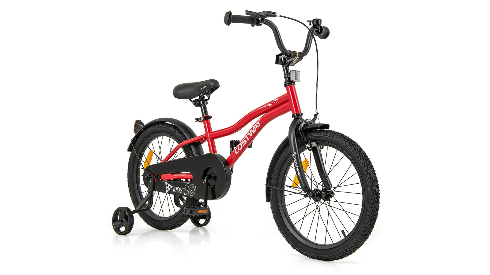 Costway Boys and Girls Red Bike with Training Wheel - 45cm | Harvey Norman