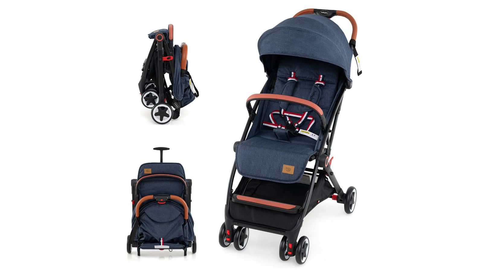 Costway Blue Folding Stroller and Pushchair Pram | Harvey Norman