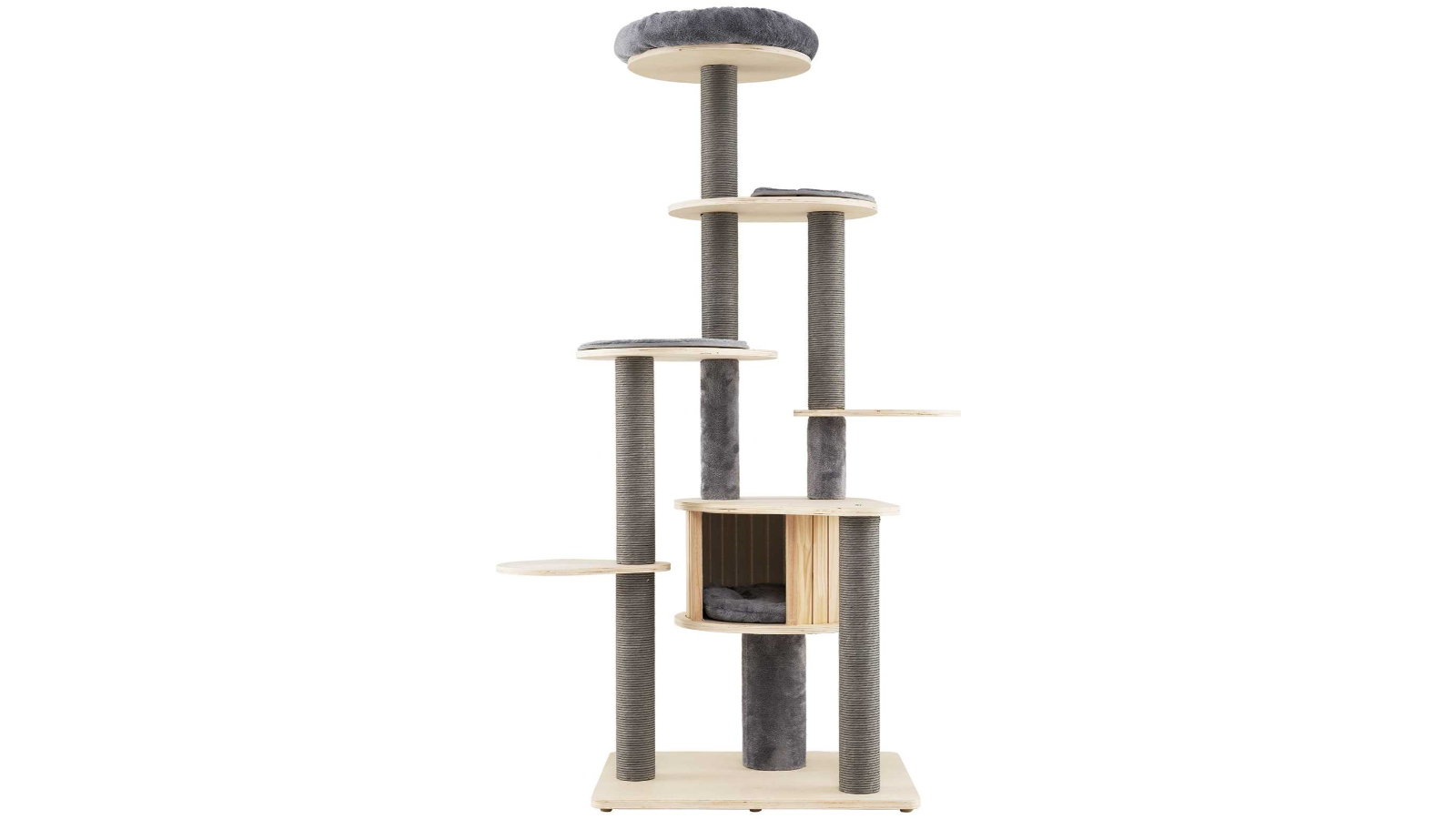 Costway Grey Multi-Level Cat Tower with Detachable Mat - 172cm | Harvey ...