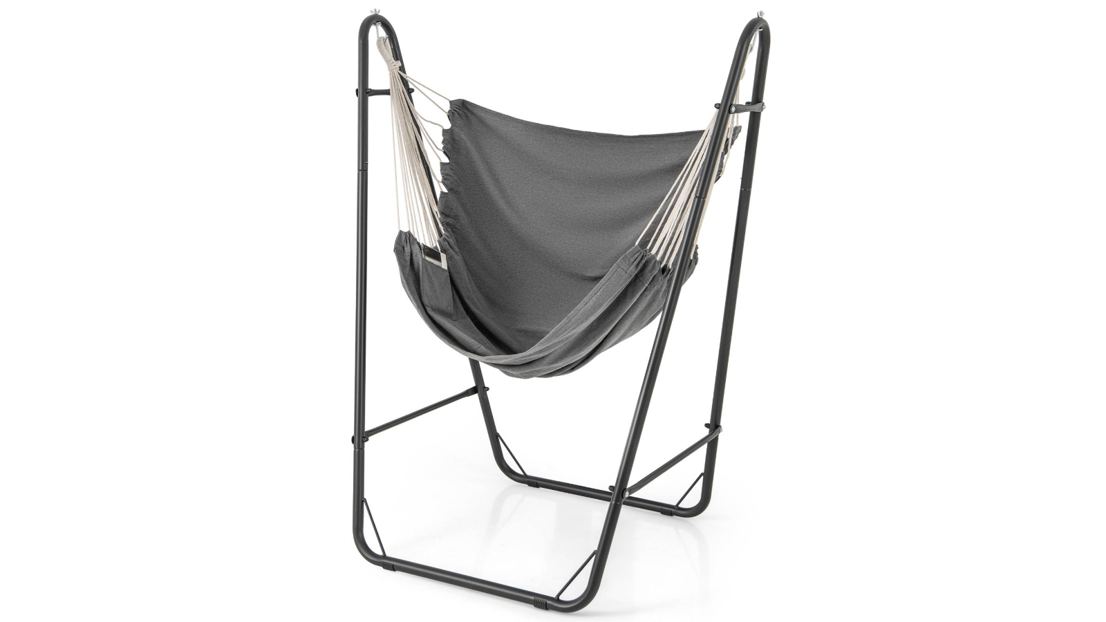Costway Portable Swing Chair with Metal Stand - Grey | Harvey Norman