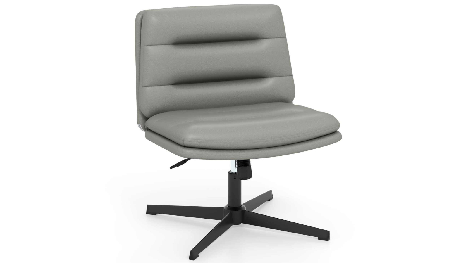 Costway Criss Cross Legged PU Leather Computer Desk Chair - Grey ...