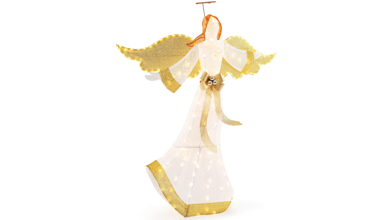 Costway 160cm Christmas Angel LED Lights with Halo Wings | Harvey Norman